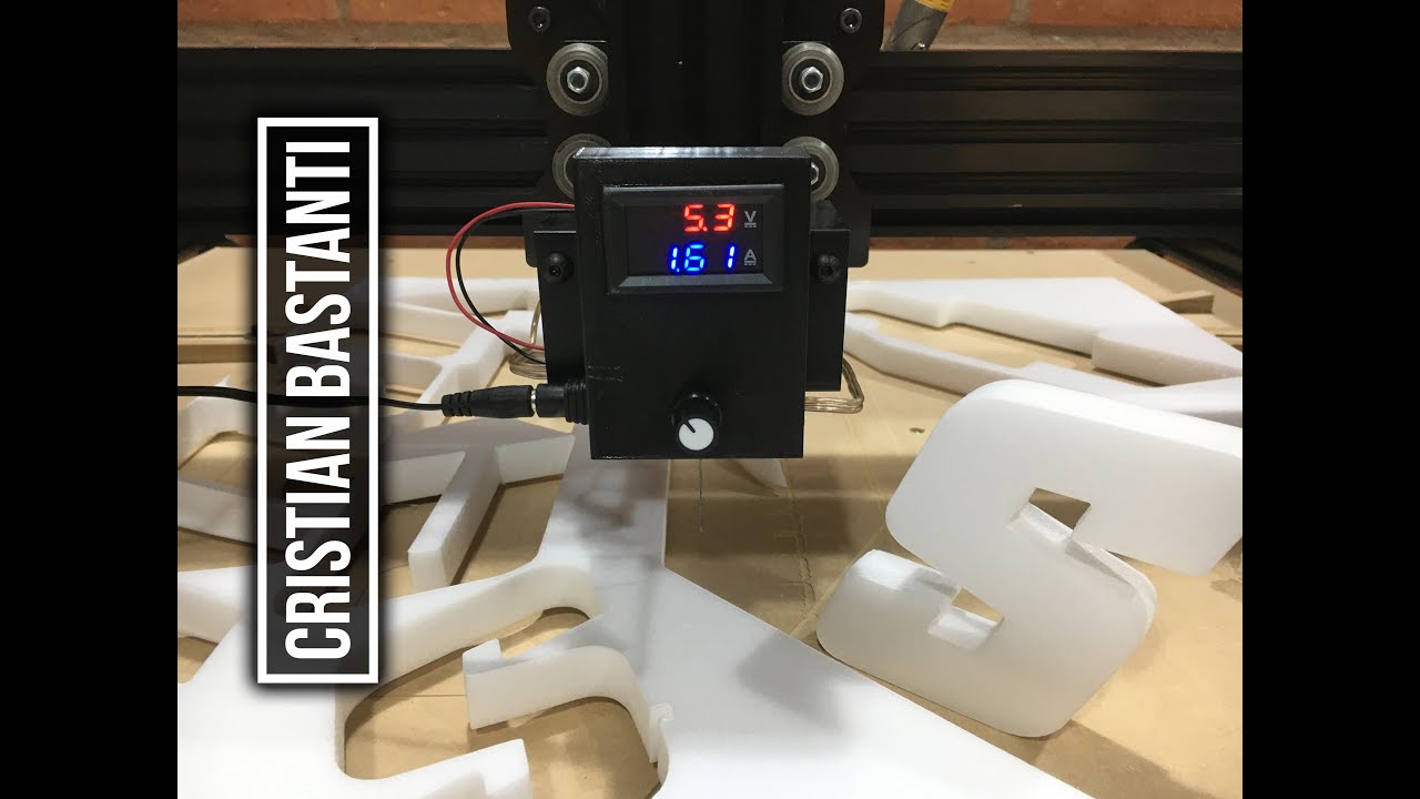 Montando aguja termica para corte de polyfan // CNC hot knife foam ...