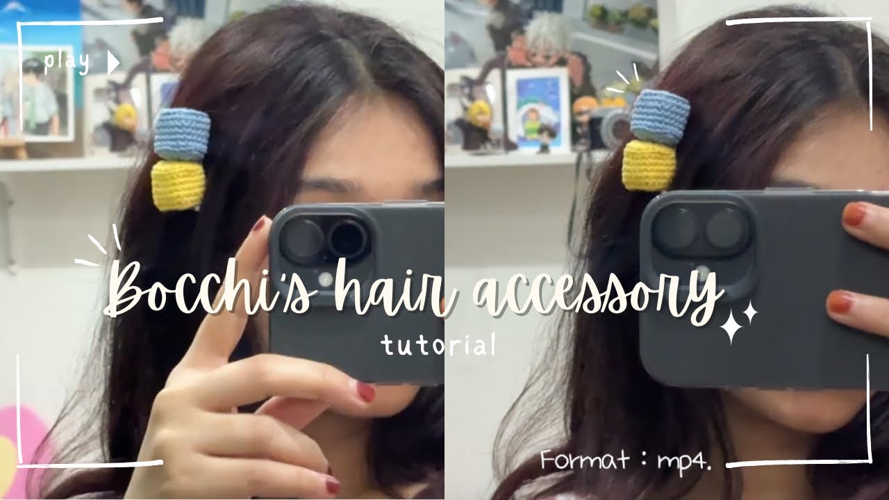 Bocchi’s Hair Accessory 🟦🟨 || Crochet Tutorial ~ Hair Clip - YouTube