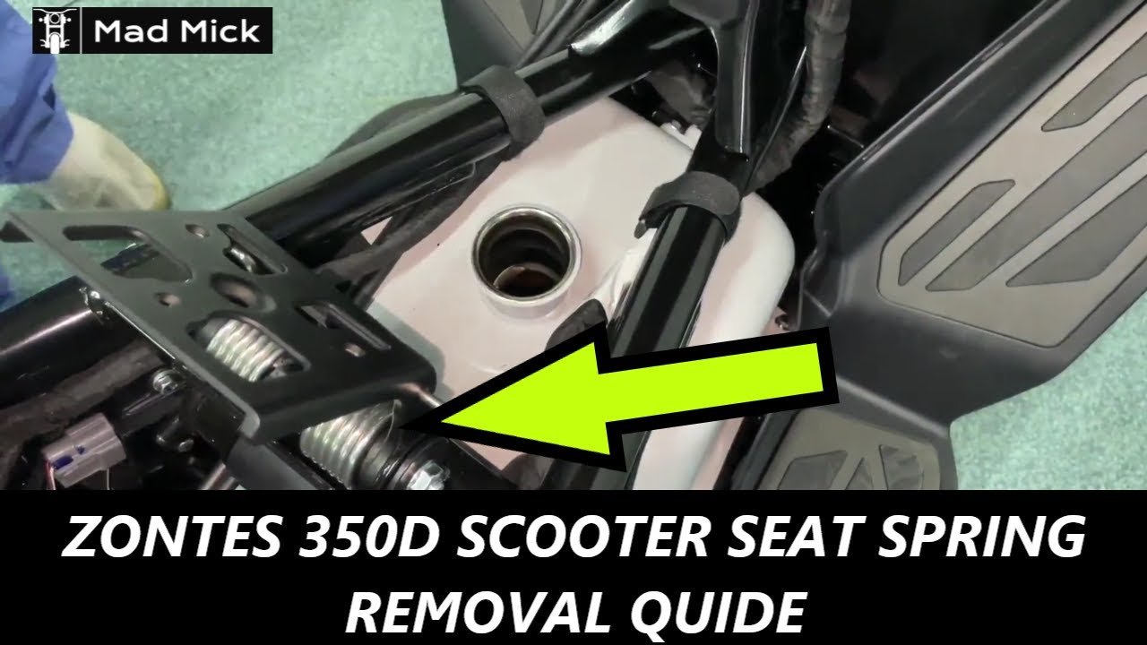 ZONTES 350D SCOOTER SEAT SPRING REMOVAL QUIDE - YouTube