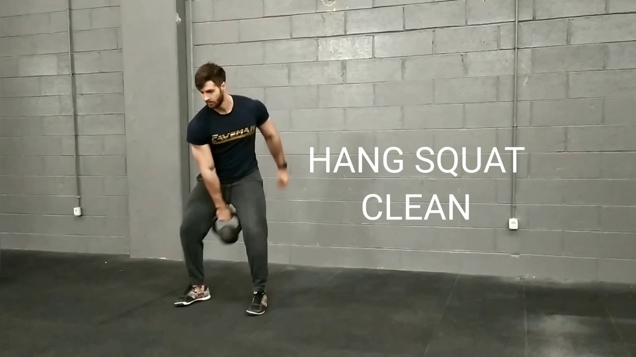 Kettlebell hang squat clean - YouTube