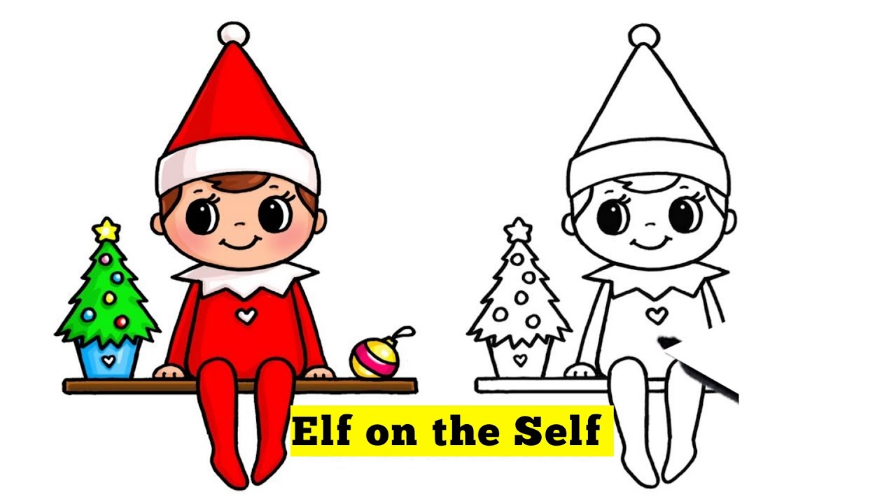 How to Draw a ELF on the self Easy Christmas Drawing | Arts Guru Studio ...