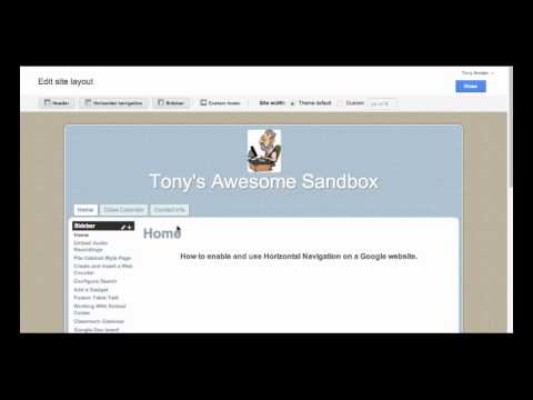How to use Horizontal Navigation on a Google Site - YouTube