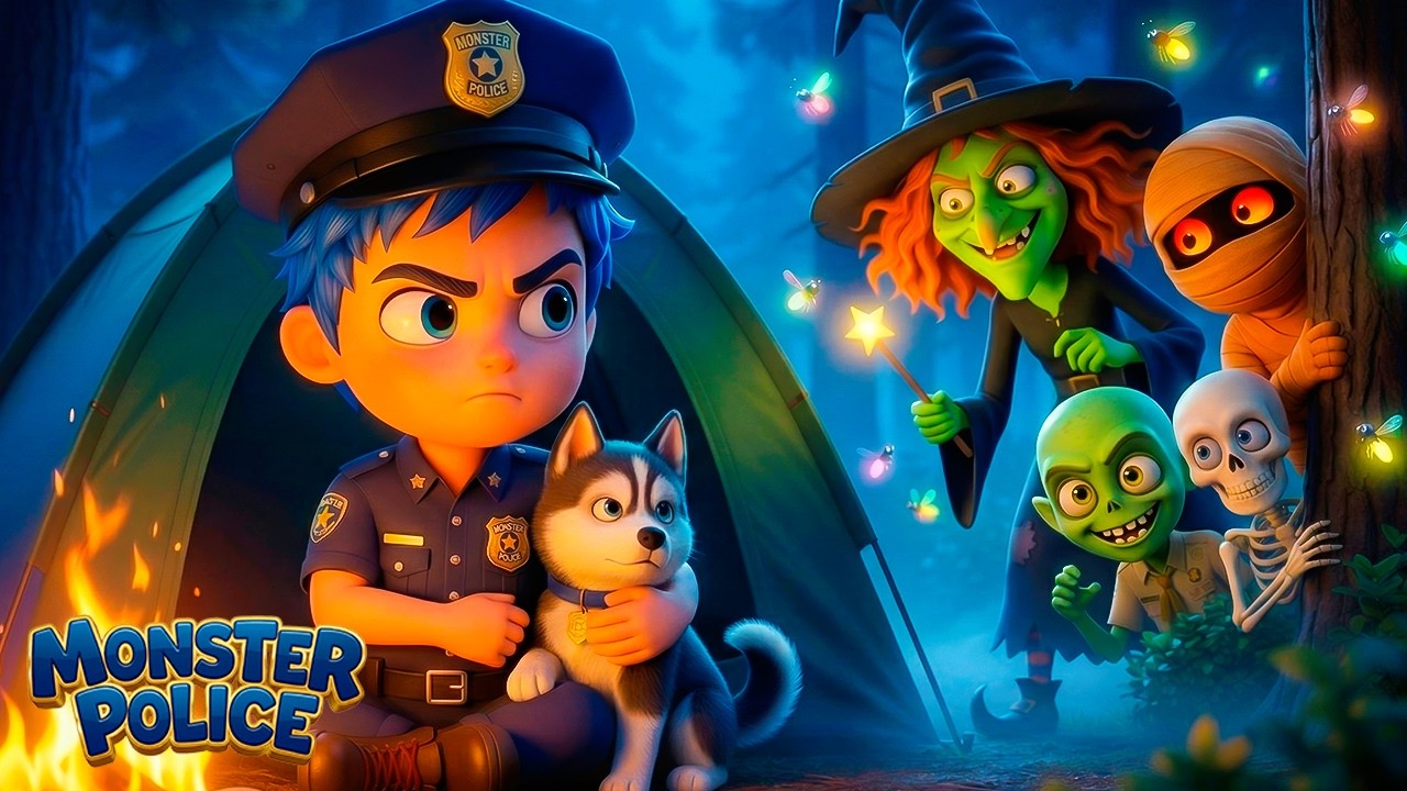 Let's Go Camping... With Monsters? 🏕️ |Monster Police Kids Songs ...