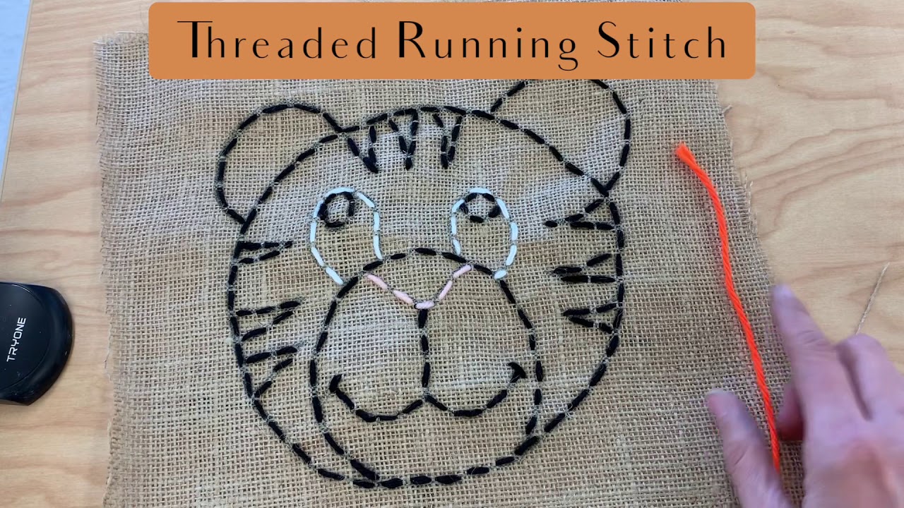 1 Stitching an Animal- Threaded Running Stitch part 3 - YouTube