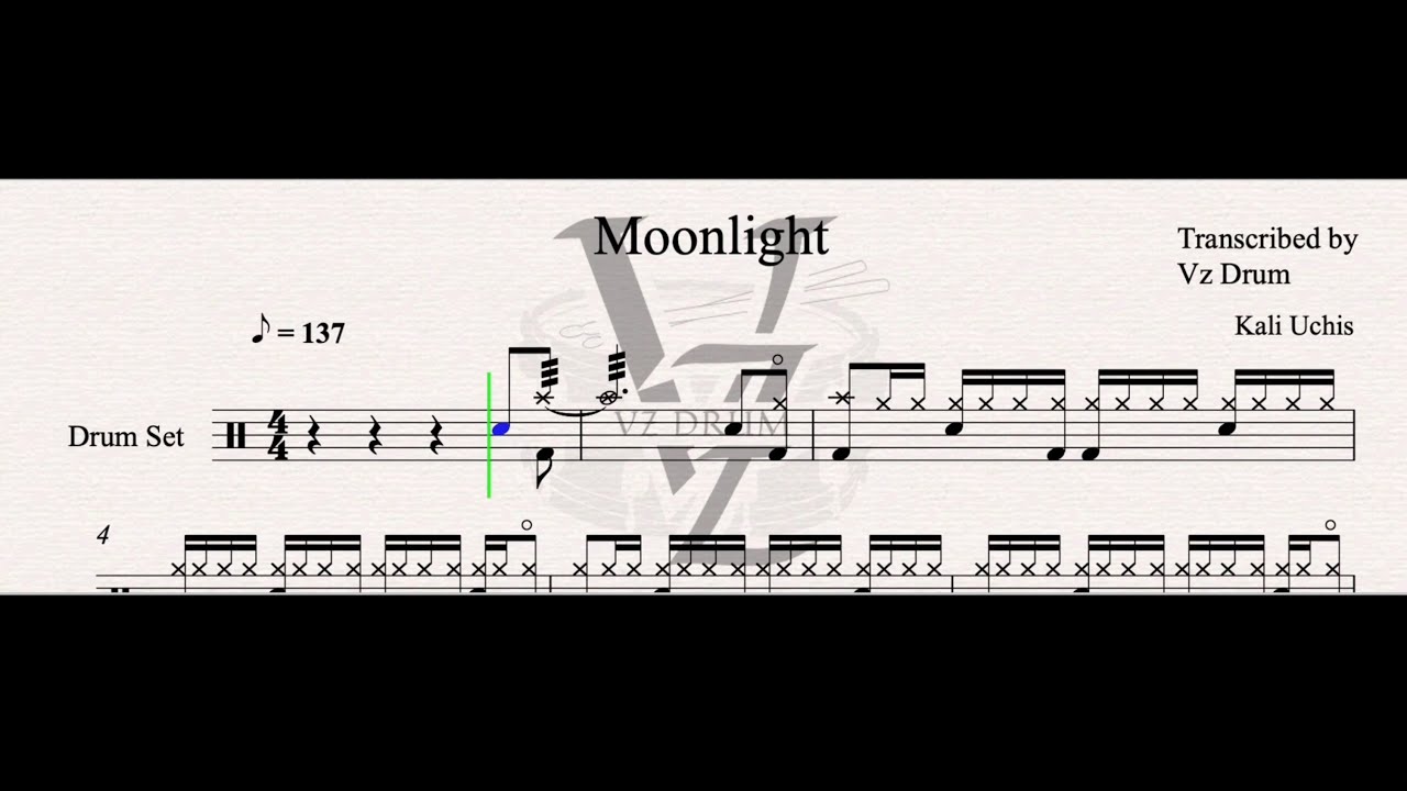 Kali Uchis - Moonlight Drum Score [ Drum Sheet Music Play Along ] - YouTube