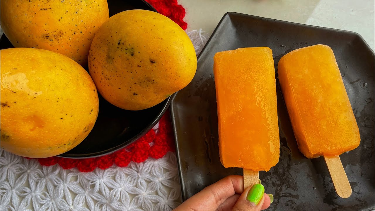 Mango Icecream in 1 minute | Homemade Icecream | Easy Mango popsicle ...
