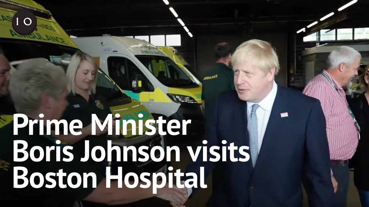 Prime Minister Boris Johnson visits Boston Hospital - YouTube