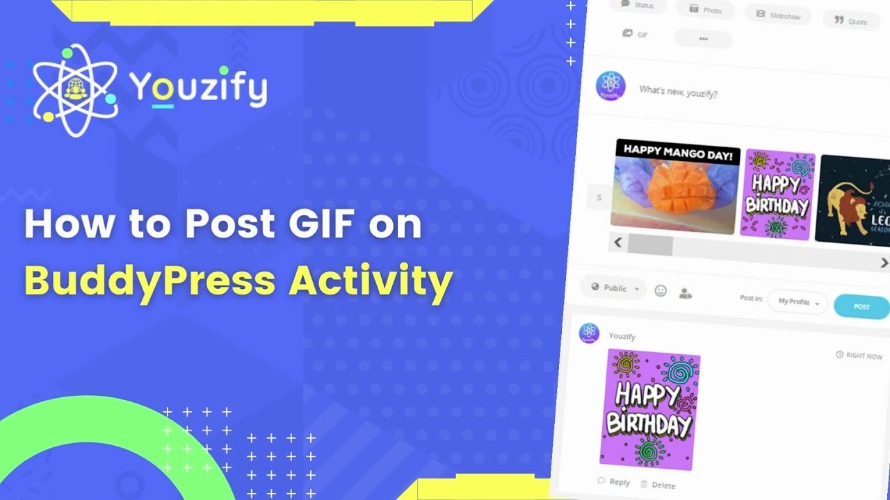 How to Post GIF on BuddyPress Activity - YouTube
