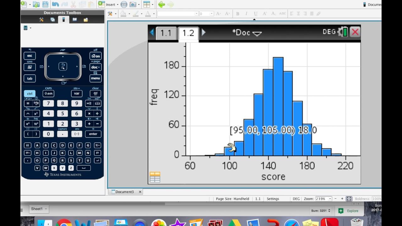 Frequency histogram with TI-Nspire - YouTube