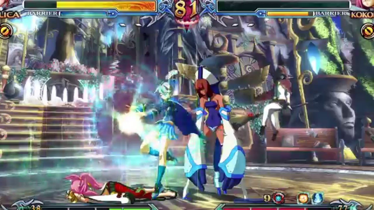 BlazBlue Chronophantasma Extend Celica A Mercury test fight - YouTube