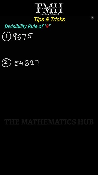 Divisibility Rule of 9 Explained 🎯 | Easy Math Tricks #shorts #mathstricks #education #maths ...
