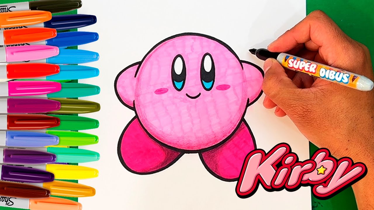 COMO DIBUJAR A KIRBY ORIGINAL FACIL - YouTube