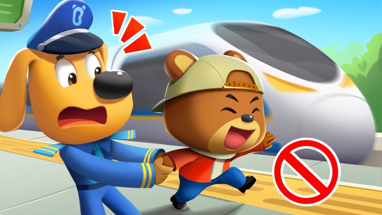 Safe Travels on Trains🚆| Safety Cartoon | Police Cartoon🔍| Kids Cartoon ...