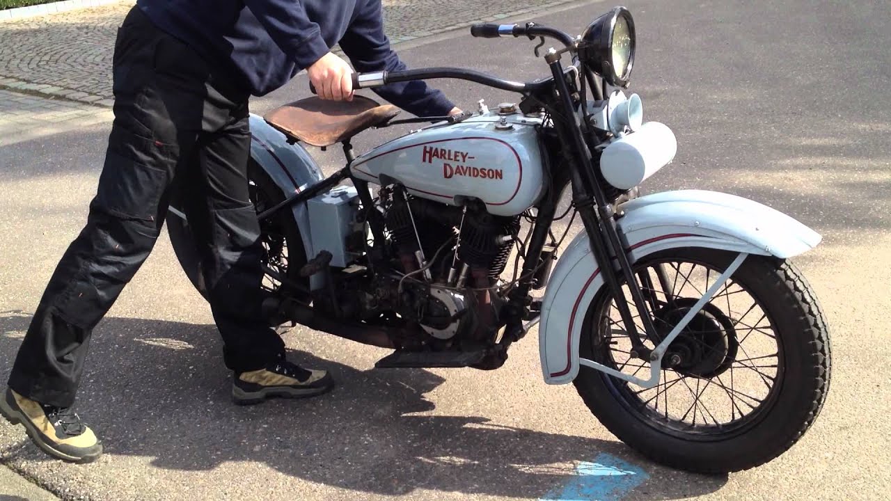 Harley-Davidsob model J 1928 1000cc V-twin solo - YouTube