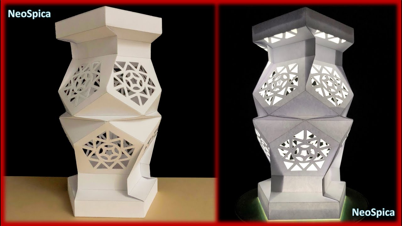 2 - Openwork Paper Folding Tower / Side Fold: Separate Double Level of ...