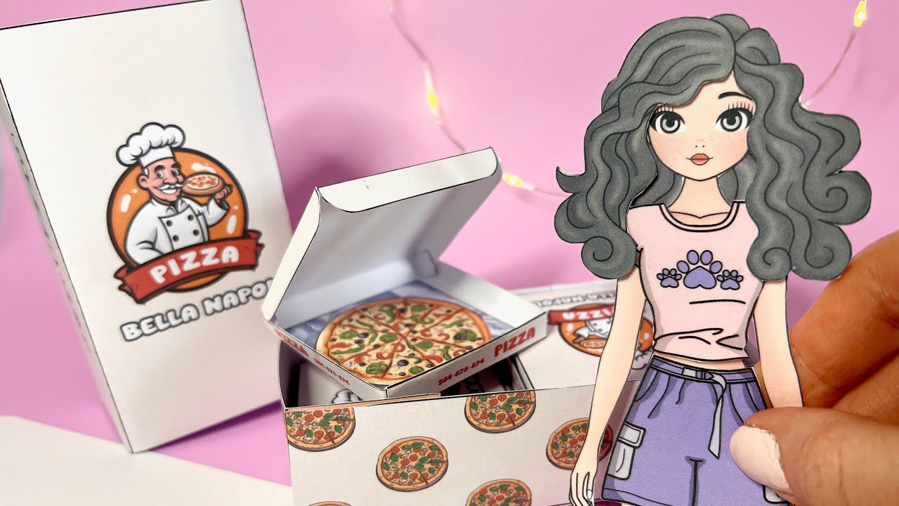 DIY pizza for dolls | Paper dolls | Dollhouse accessories - YouTube