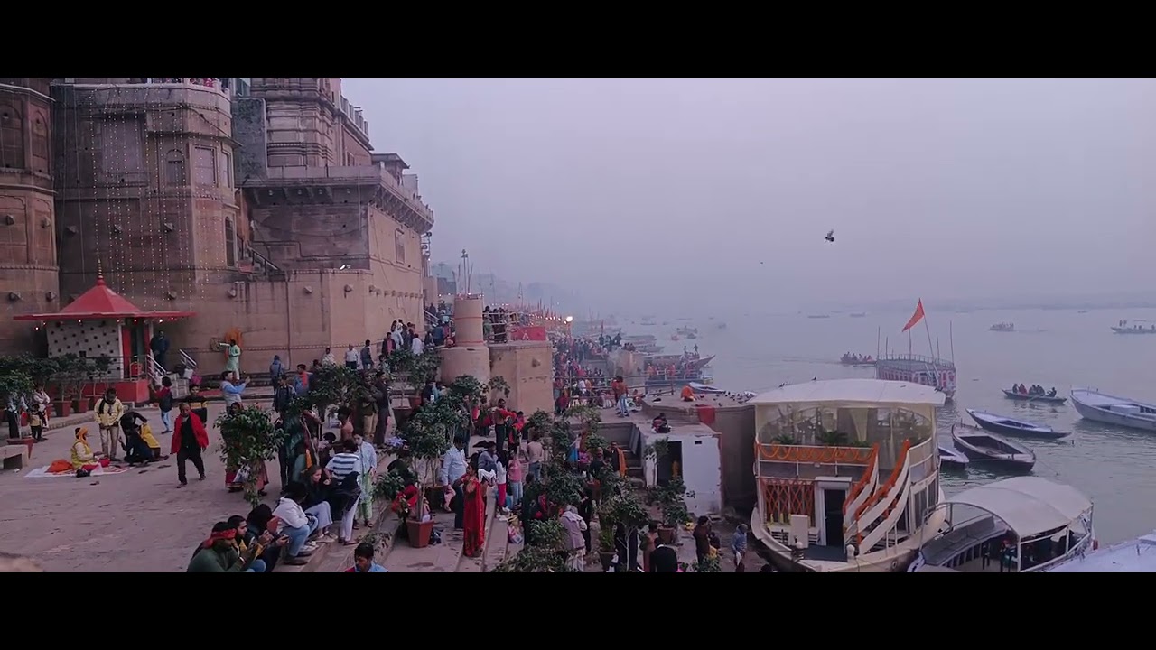 morning view at Vanarasi ghats Clip 0009 - YouTube