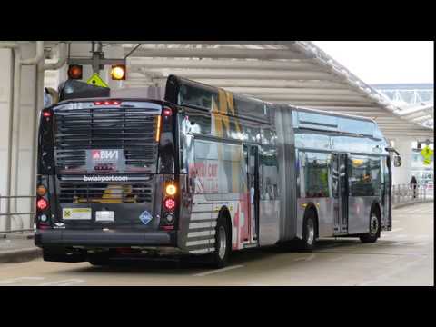 BWI Airport: 2017 New Flyer XN60 - Artic'd (CNG) #318 ~ w/ Cummins ISL ...
