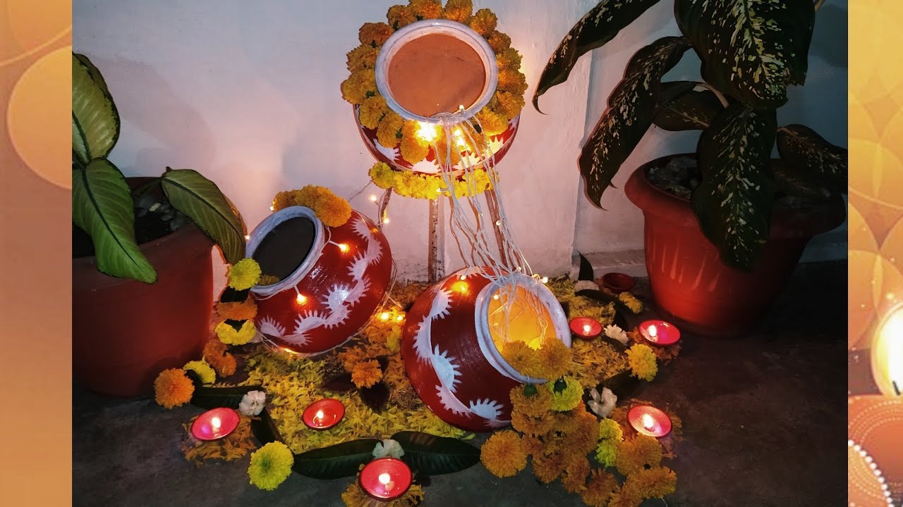 DIY Diwali decoration ideas/ #matka (pot) decoration - YouTube