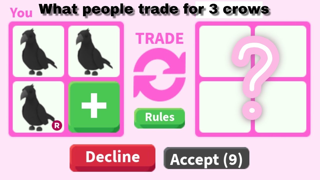 What people trade for 3 crows || adopt me || - YouTube