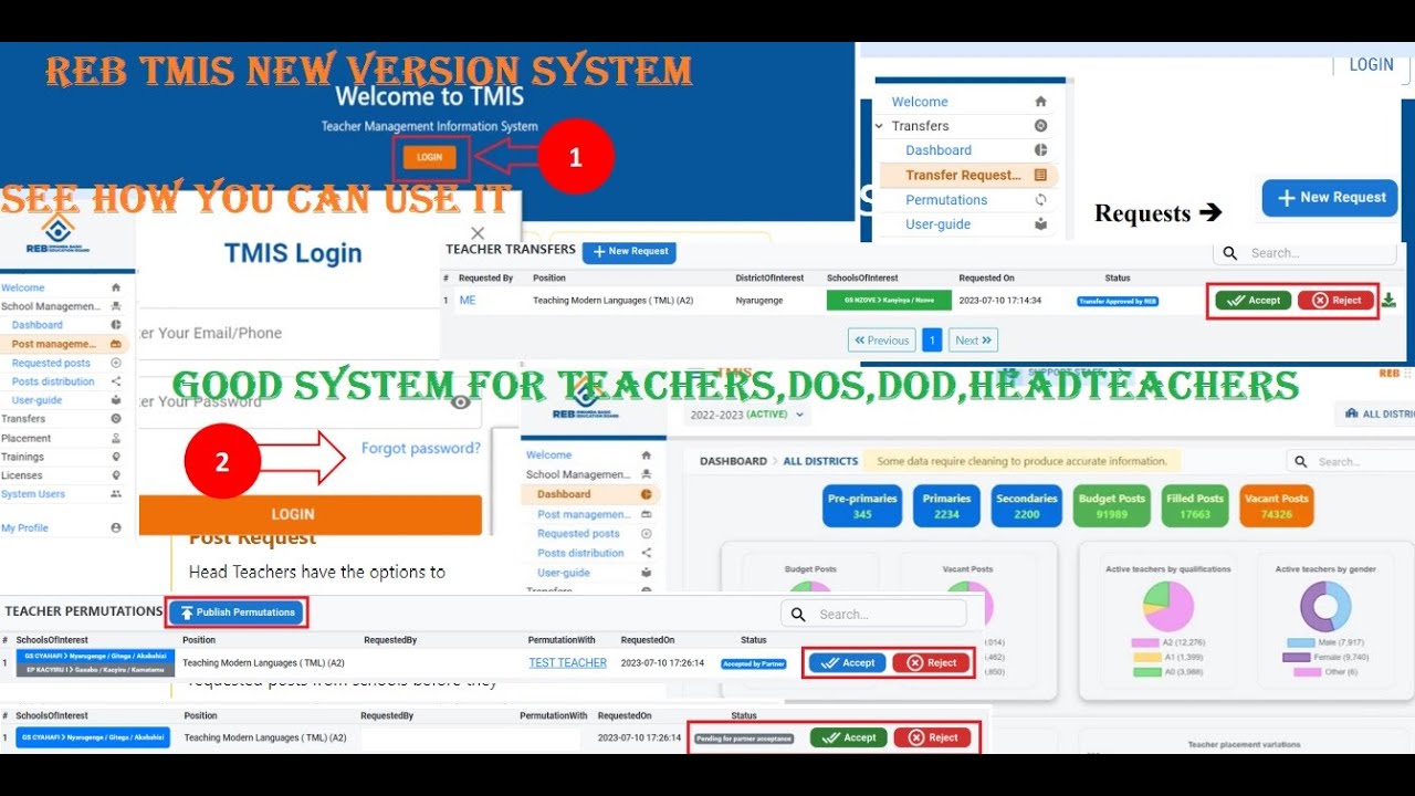 REB/TMIS for Teachers,DOS,DOD,HTs -user guide on how to use TMIS System ...
