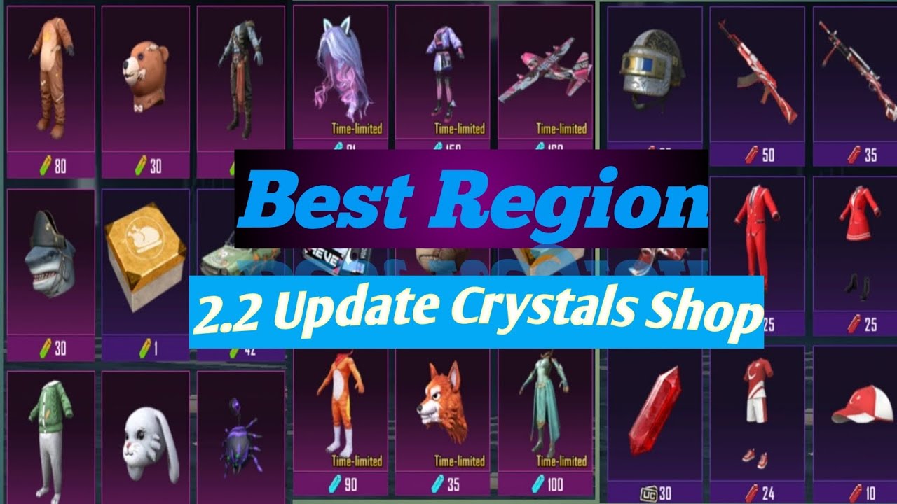 2.2 Update Crystals Shop In PUBG | Best Regions to Redeem | Glaster ...
