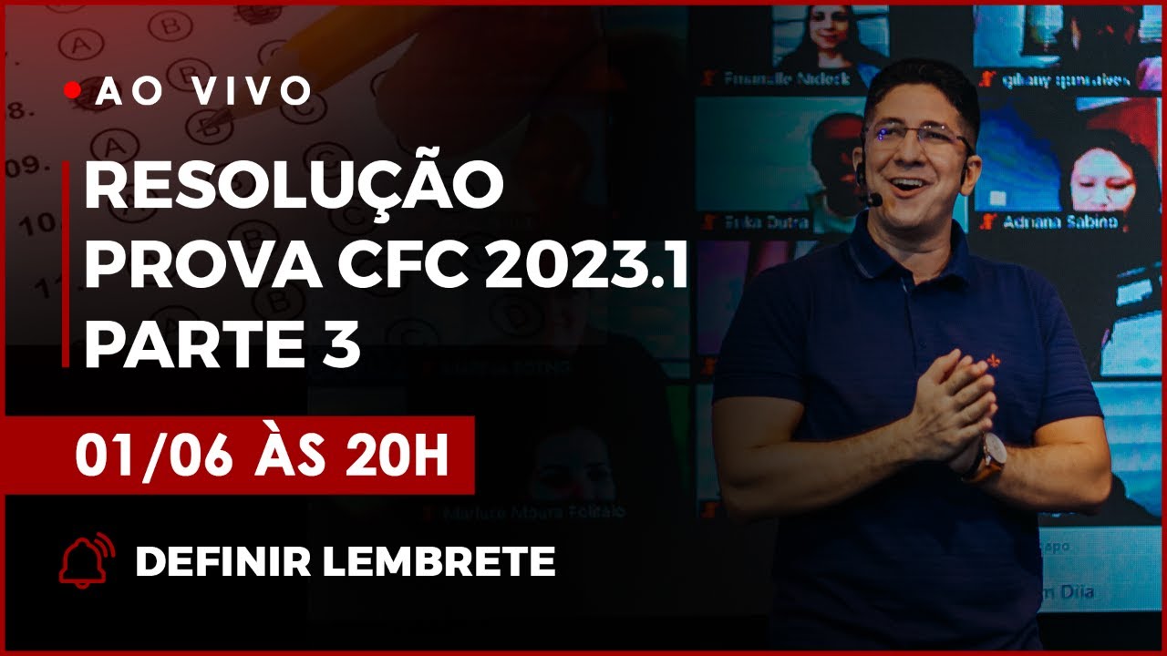 Resolução Prova do CFC 2023.1 | parte 3 - YouTube
