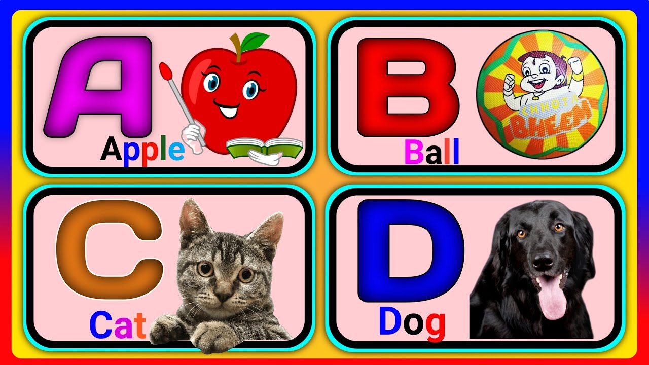 Preschool learning video | a for apple b for ball | abcd alphabets ...