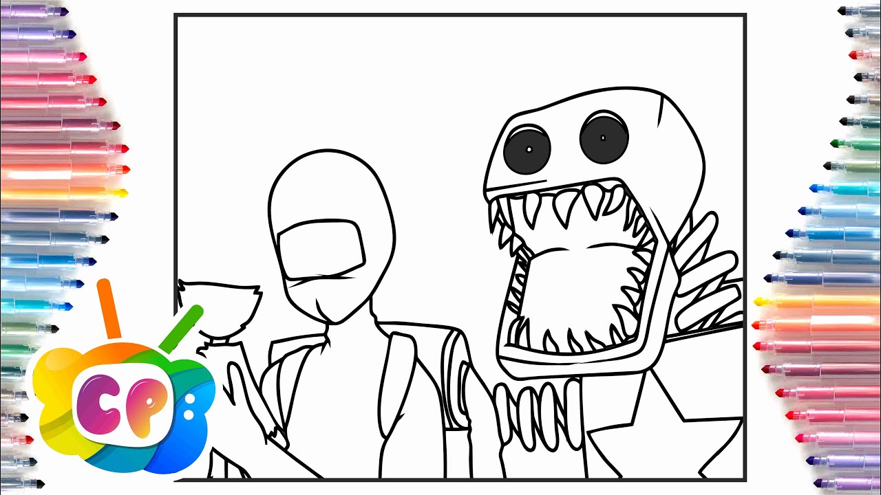 Boxy Boo with Player coloring page / Poppy Playtime coloring page ...