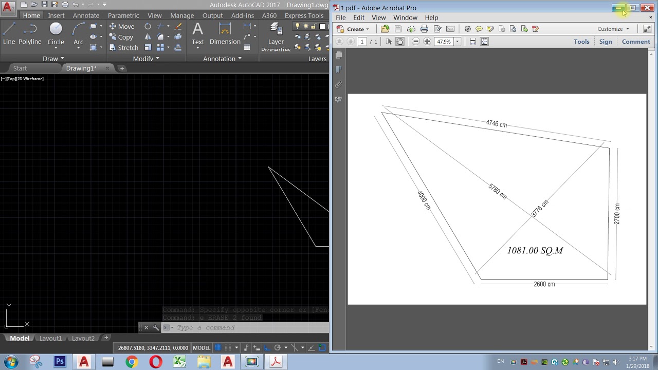 How To Draw A Irregular Shape Plot In Autocad Basic For Beginners Youtube