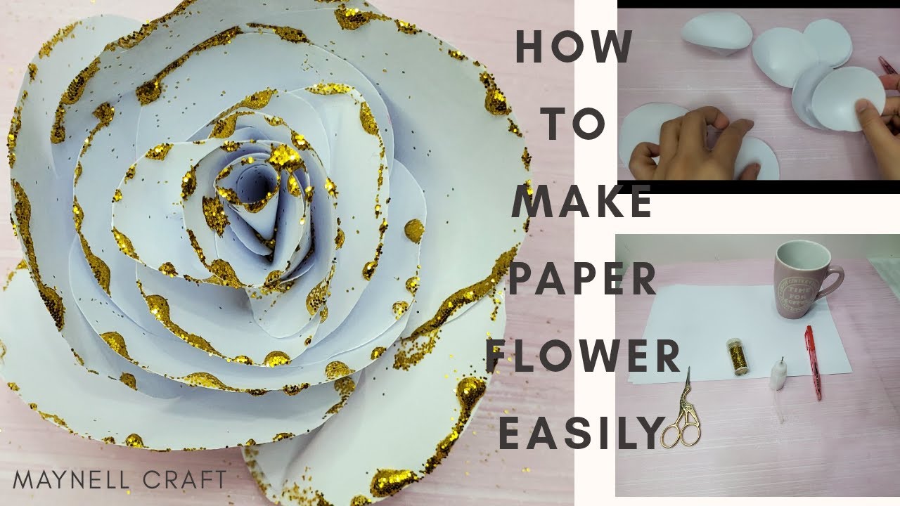 How to make paper roses using round / circle pattern | DIY easy paper ...