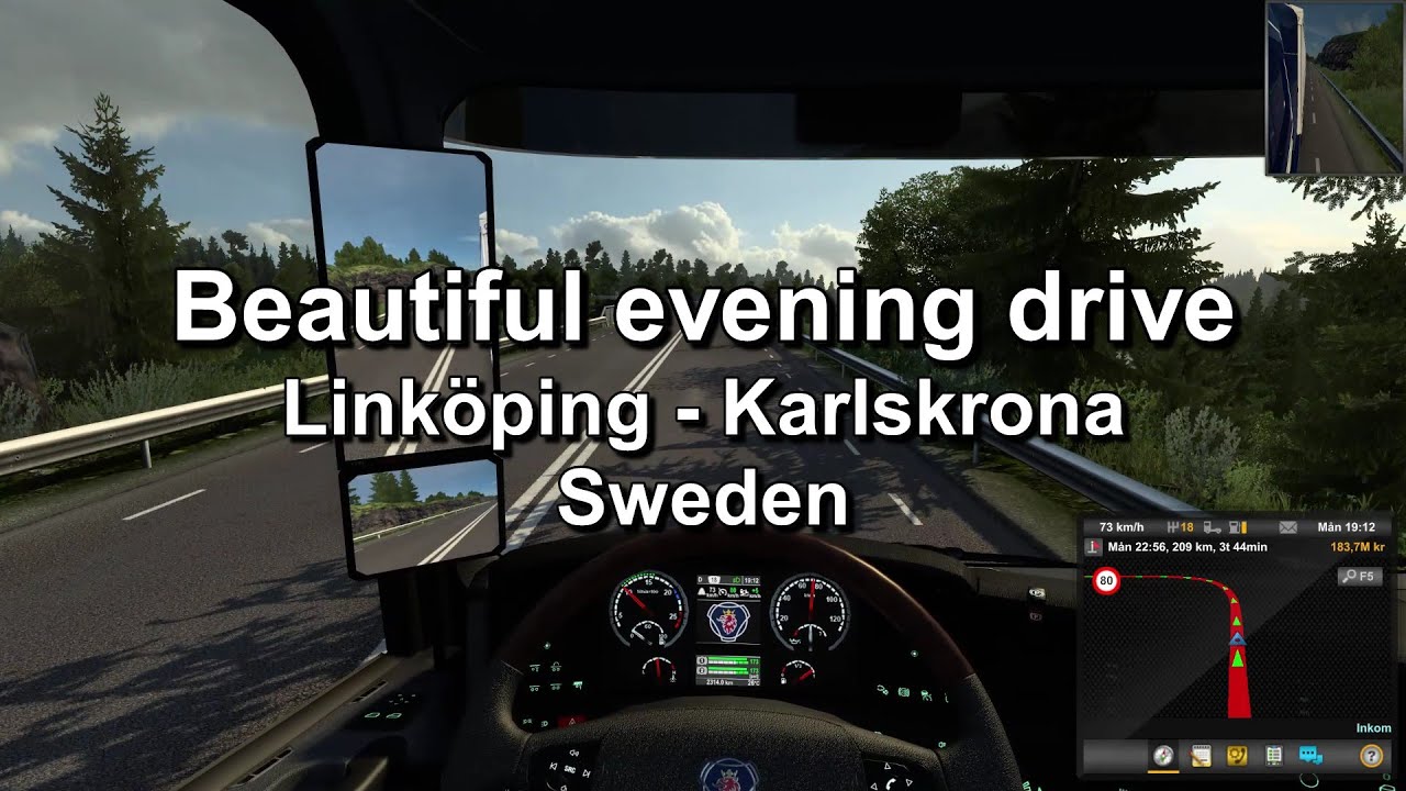 Beautiful evening drive in Sweden - ETS2 - YouTube