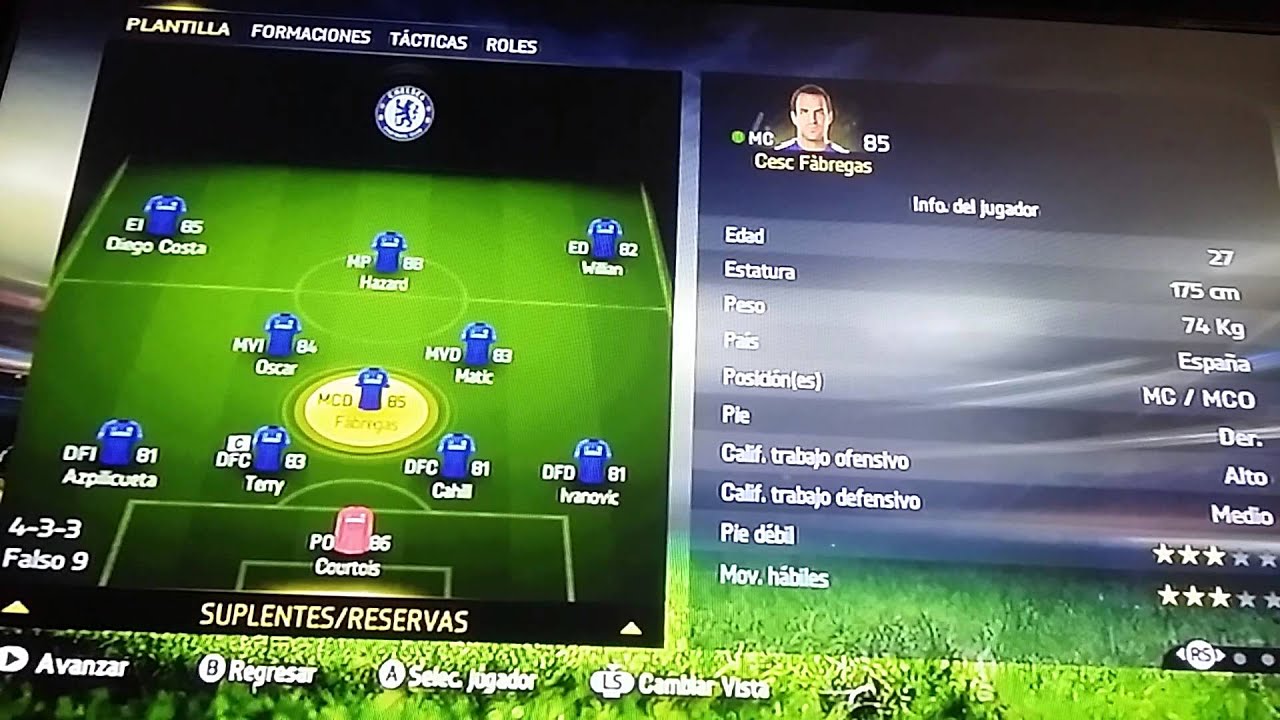 FIFA 15|Como jugar con el Chelsea|Form y Jugadores - YouTube