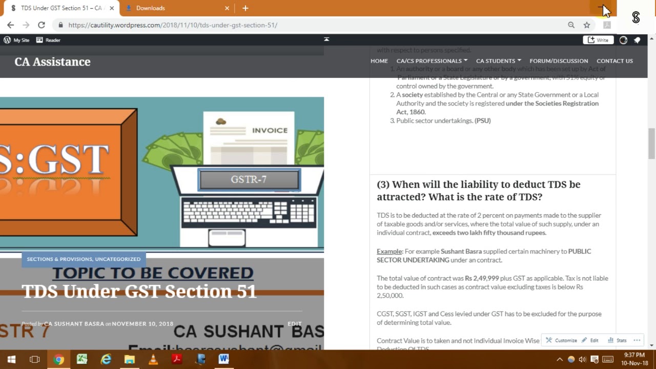 TDS | GST | Latest Notification | Non Applicability | Specified Person ...