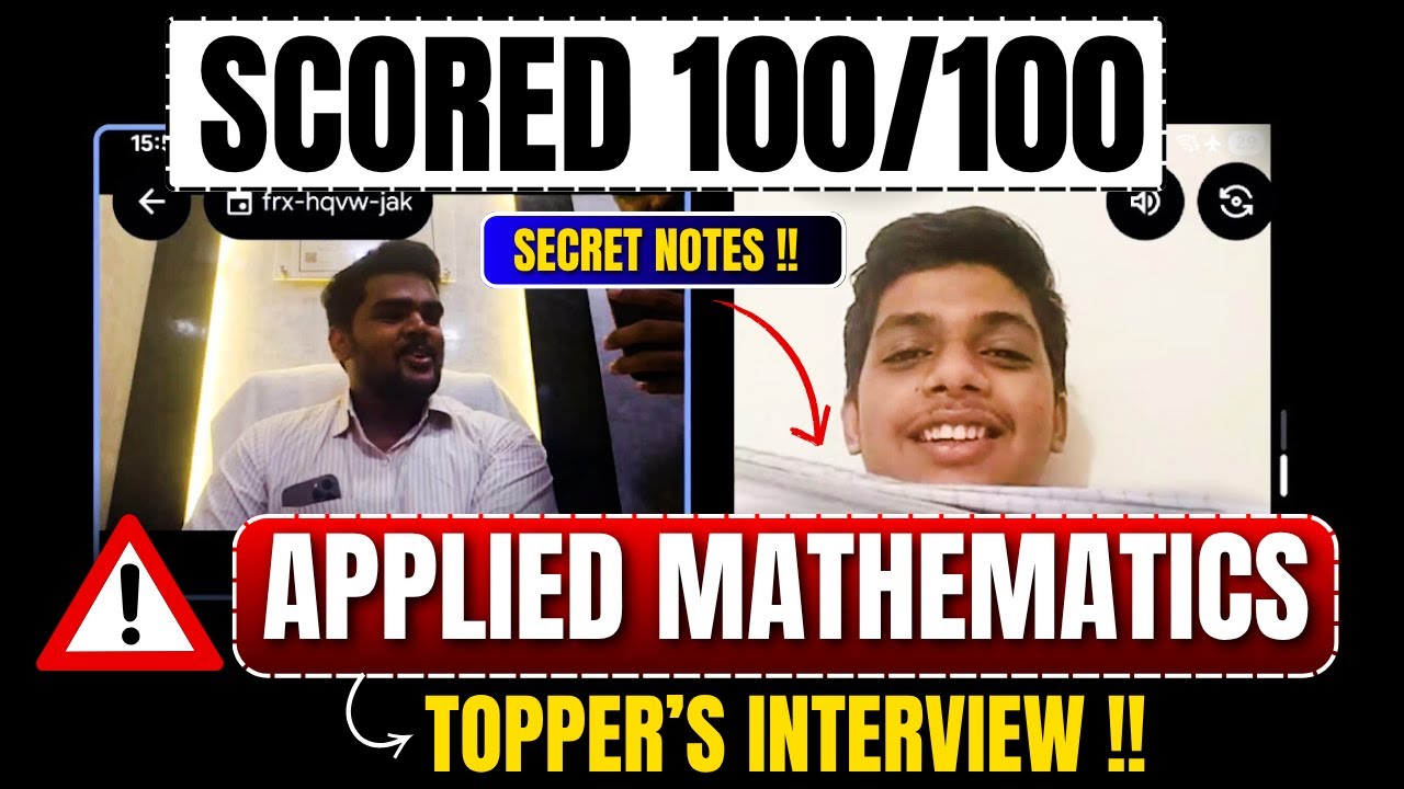 How I Scored 100/100 in Applied Mathematics 💯 | Topper’s Secret Notes ...