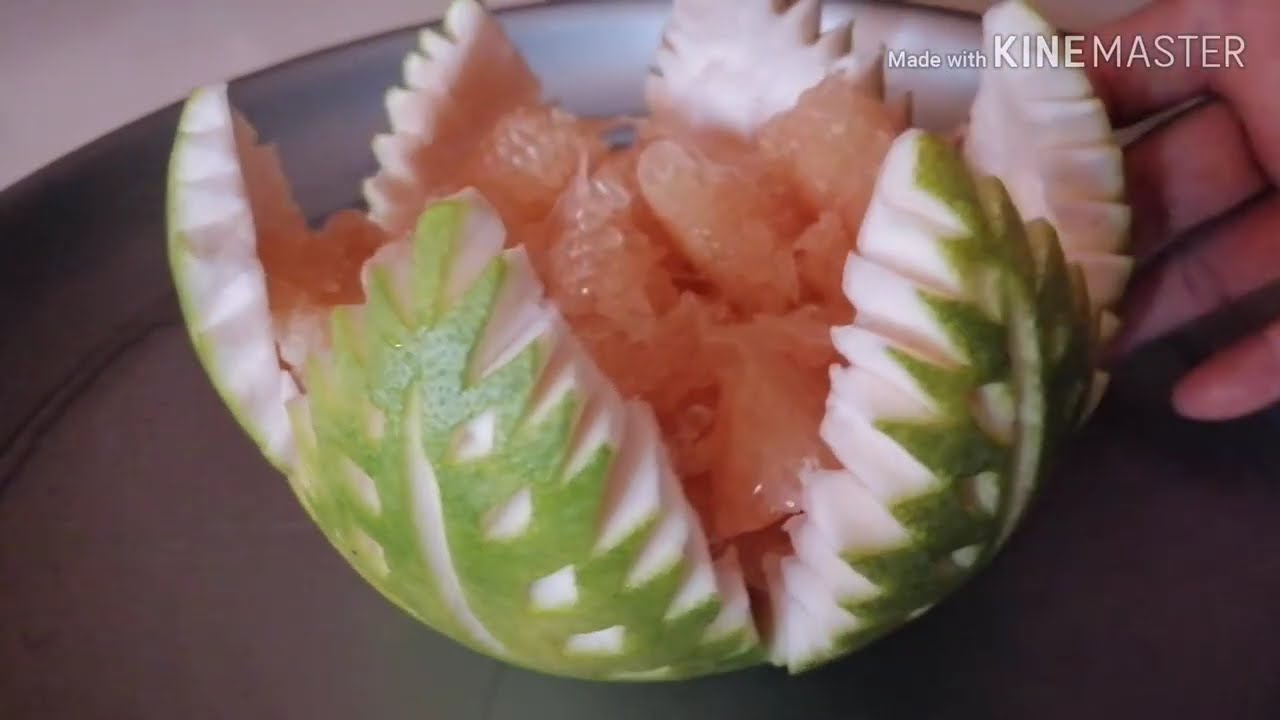 #Carving Pomelo #Carving Fruit &Vegetables #แกะสลักส้มโอ - YouTube