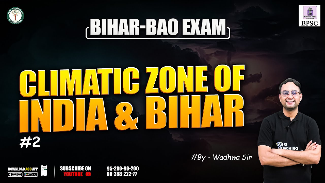 Class 2: Climate Zone (India & Bihar) & Agrometeorology | Bihar BAO ...