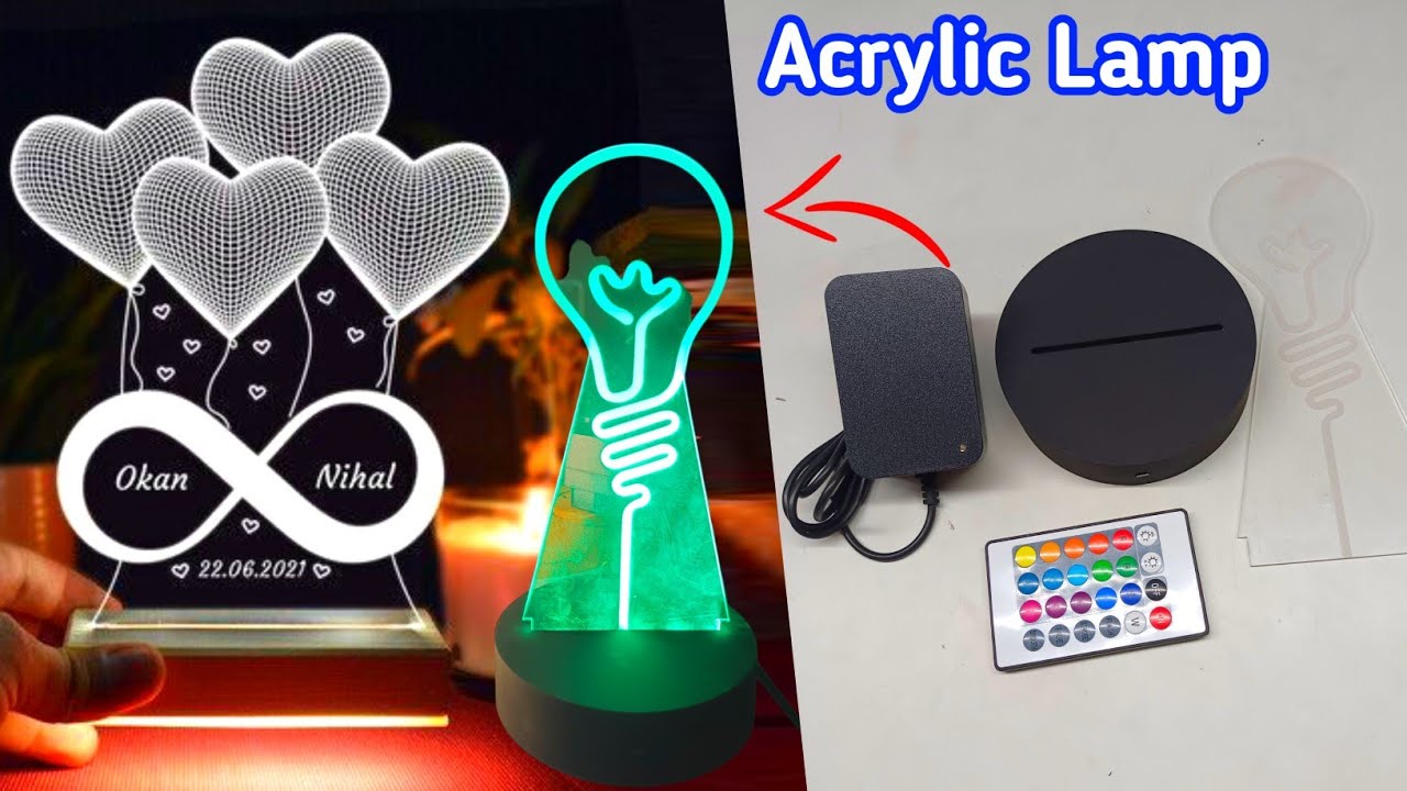 How to Make an Acrylic 3D Lamp Easy Made in Home #cutatoz - YouTube