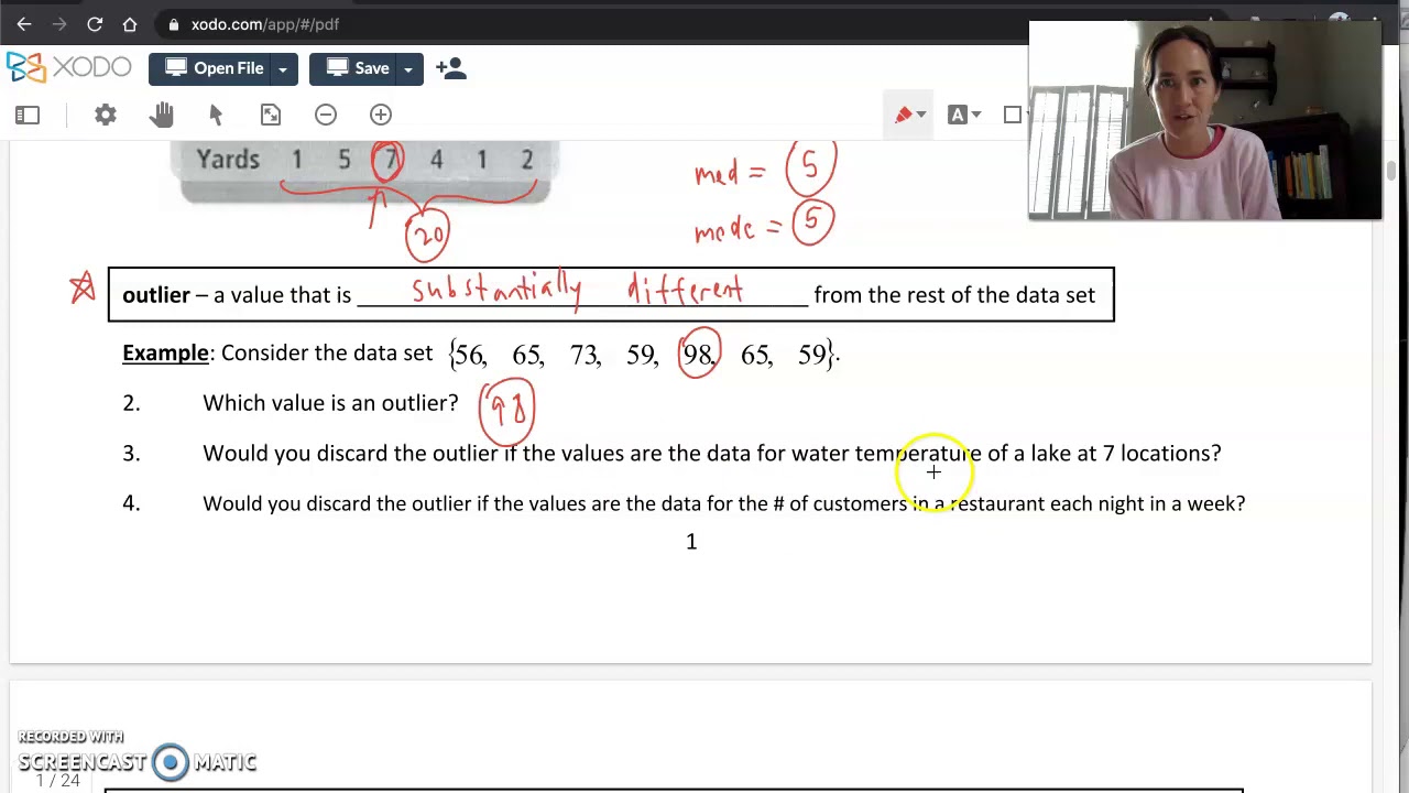 Acc Alg 2 Analyzing Data Day 1 Part 1 - YouTube