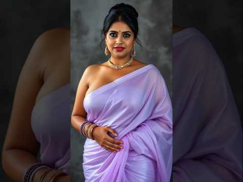 💜✨ Elegant Lavender Saree Look for Modern Indian Women! 🌸 | Festive & Stylish Drapes #plussizesaree