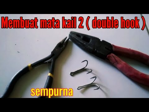 Cara membuat kail double hook | how to make a double hook - YouTube