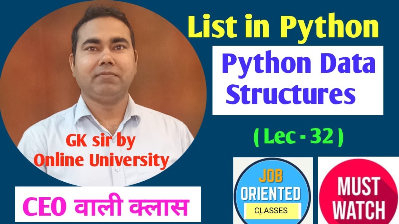 Lists in Python😍 Python Data Structures (Lists)🔥By Online University ️ with GK sir - YouTube