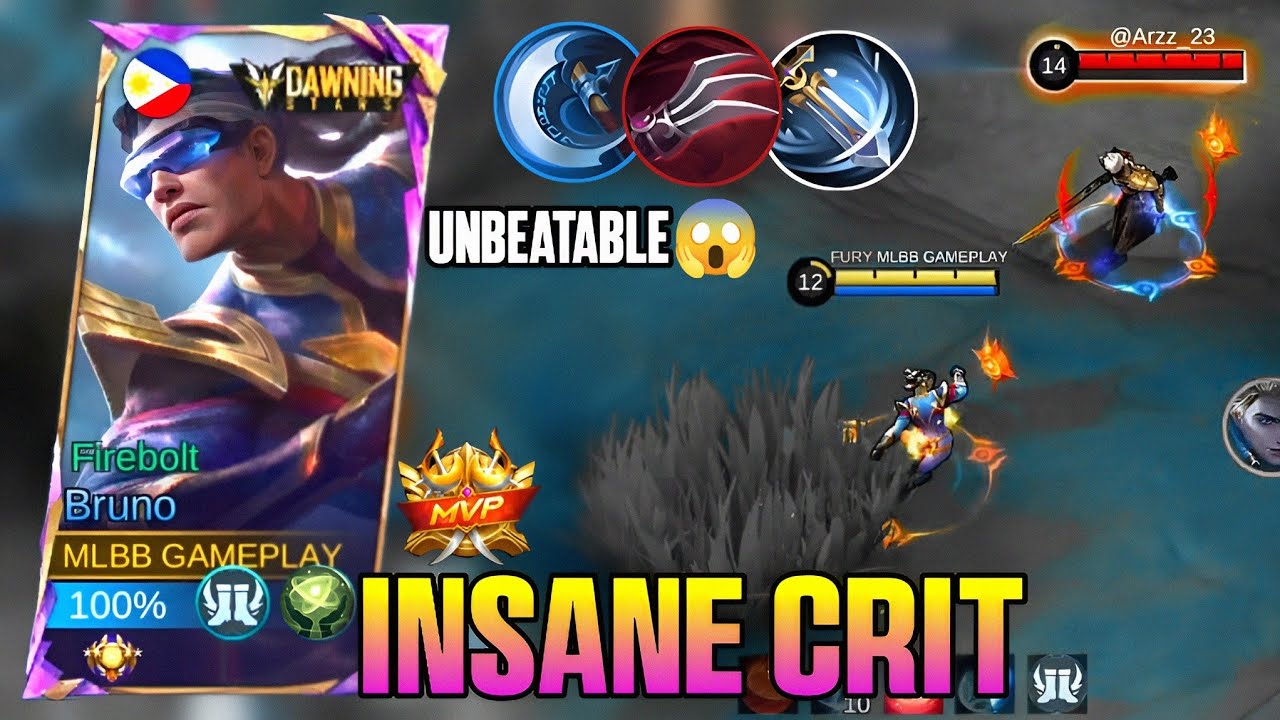 UNBEATABLE😱 BRUNO ONE HIT BUILD 2024! INSANE CRITS! MLBB GAMEPLAY - YouTube