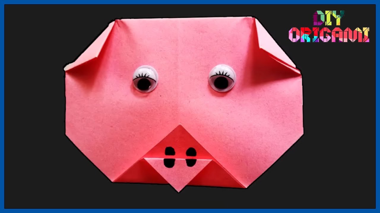 How To Make An Origami Paper Pig Face - DIY Paper Pig Face - YouTube