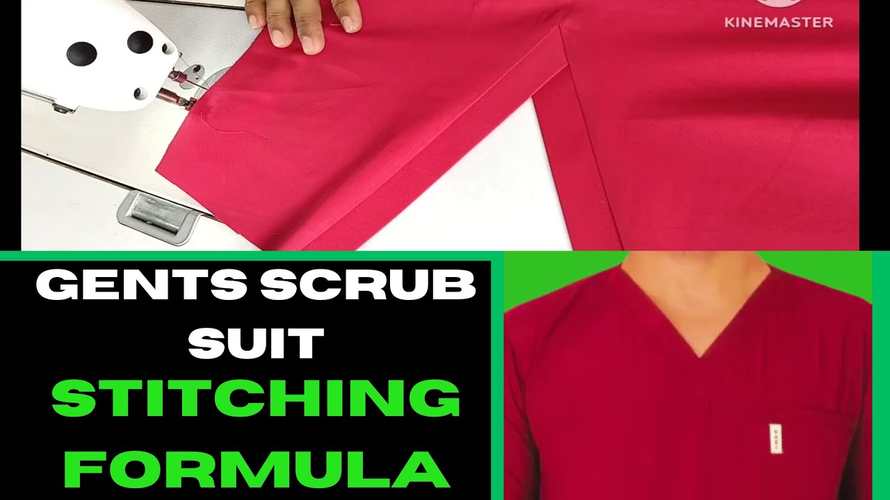 V neck gents scrub suit stitching how to stich scrub top - YouTube
