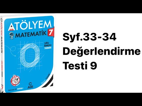 7.SINIF ATÖLYEM S.33-34 DEĞERLENDİRME TESTİ 9