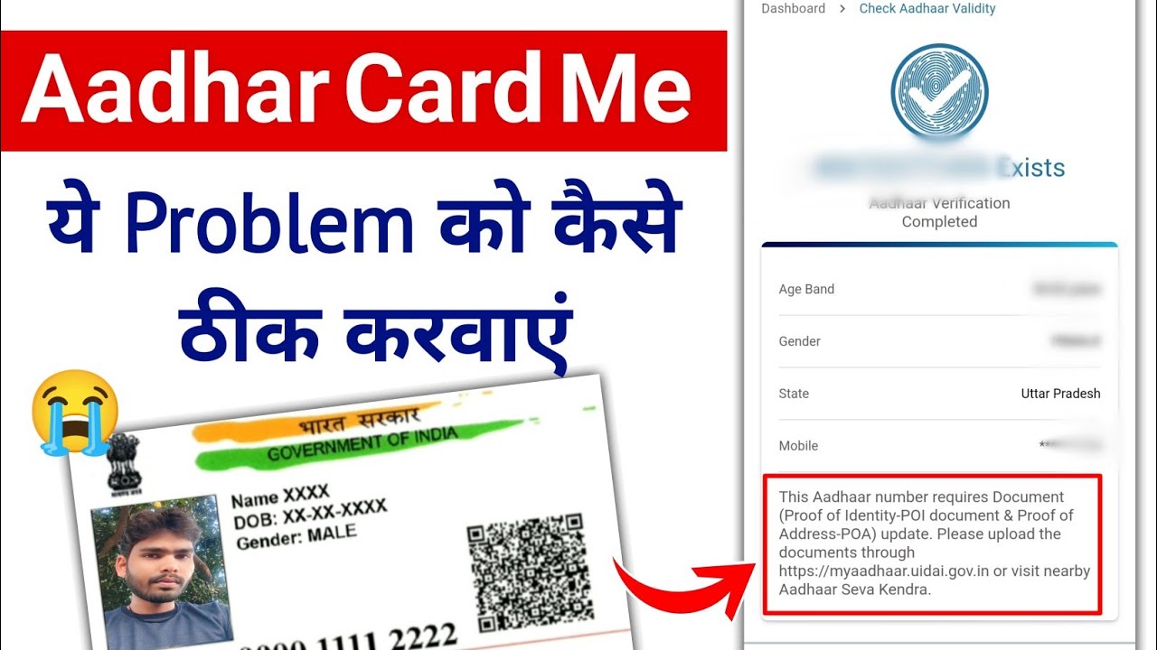This aadhaar number requires document (proof of identity-poi document ...