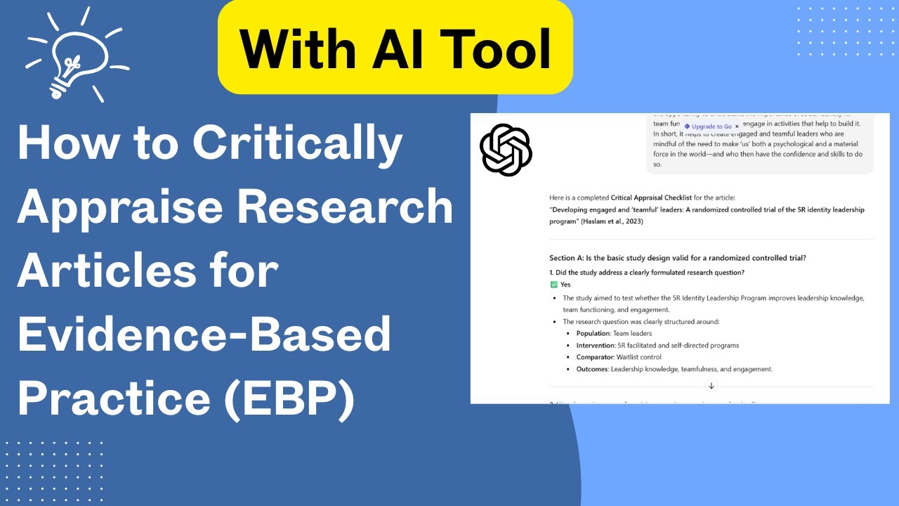 How to Critically Appraise Research Articles for Evidence-Based ...