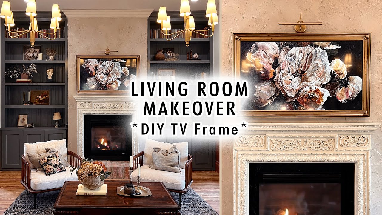 LIVING ROOM MAKOVER *DIY TV Frame* | XO, MaCenna - YouTube