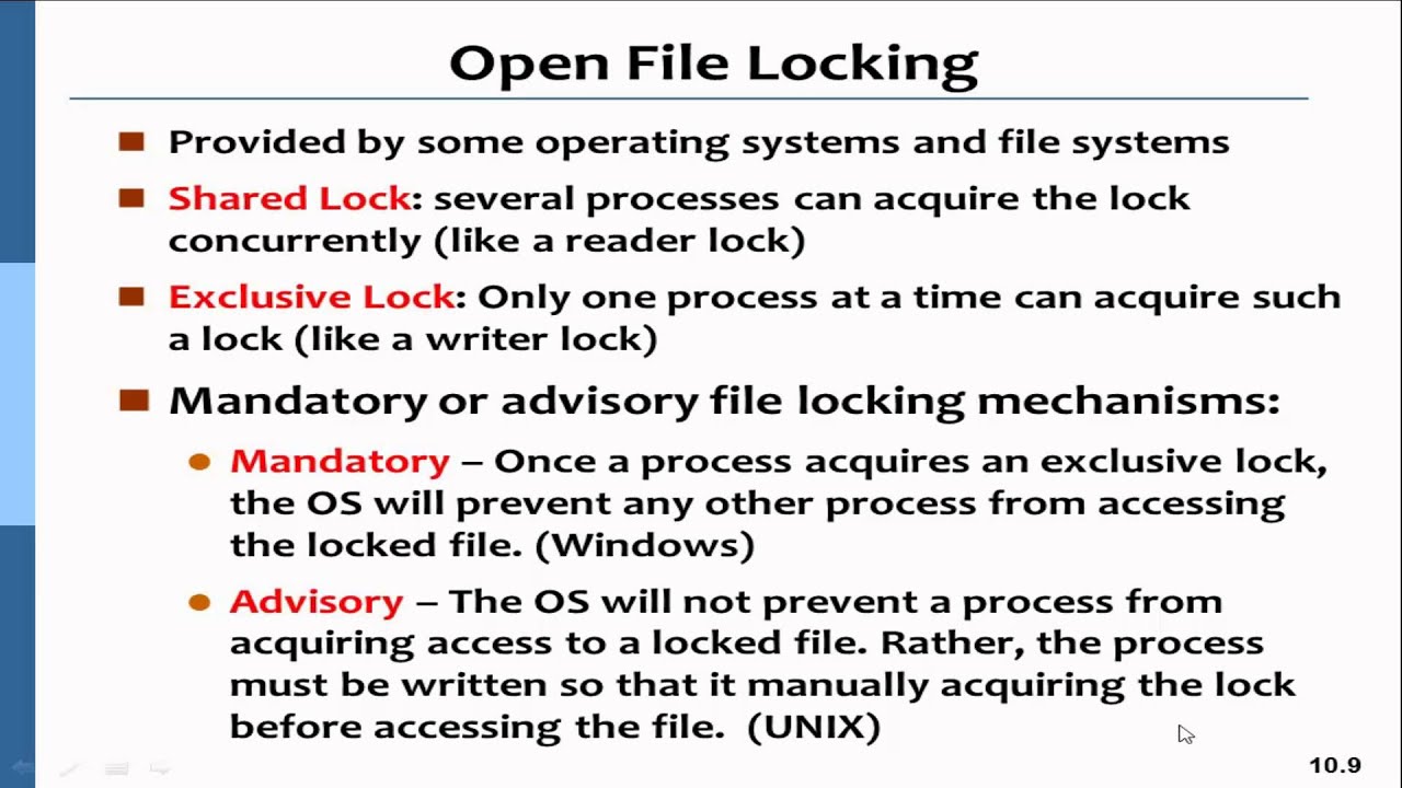 Chapter 10 - 02 - File Operation, Open File Locking, File Types - YouTube